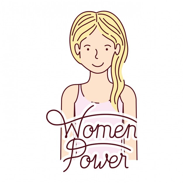 Empowered Woman Illustration with 'Women Power' Text Artwork | Jiffy ...