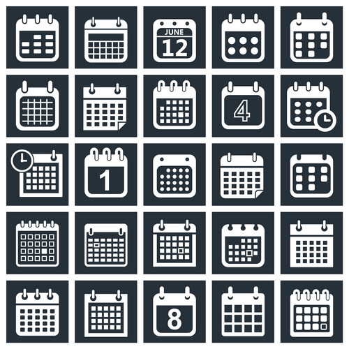 Calendar Icon Set. Vector Illustration For Web And Mobile | Jiffy Designs