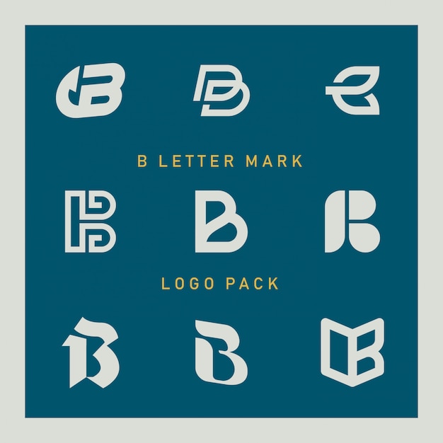 Versatile B-Shaped Logos in Minimalist Geometric Style | Jiffy Designs