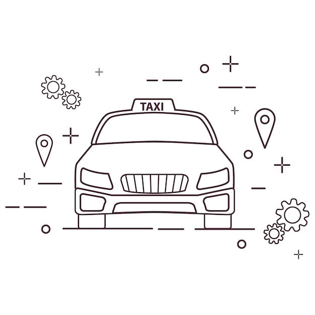 Minimalist Taxi Cab with Geometric Symbols and Shapes | Jiffy Designs