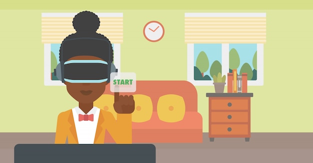 Animated Person Interacting with Virtual Reality Headset | Jiffy Designs