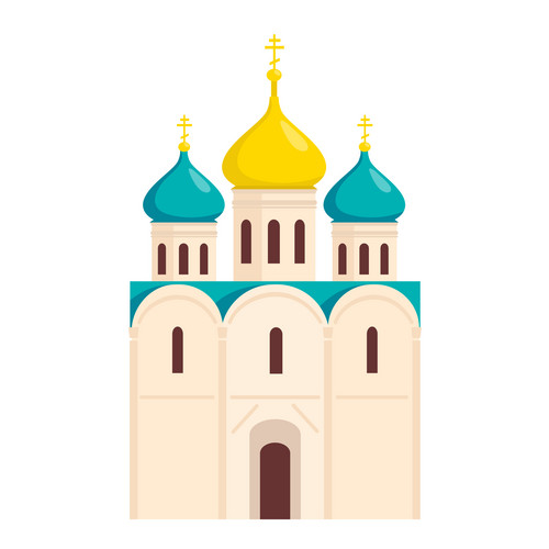 A Traditional Christian Church With Domes And A Cross. | Jiffy Designs