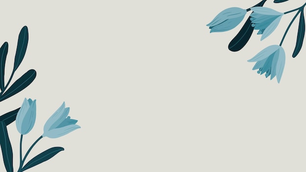 Minimalist Blue Floral Design with Elegant Leaves and Petals | Jiffy ...