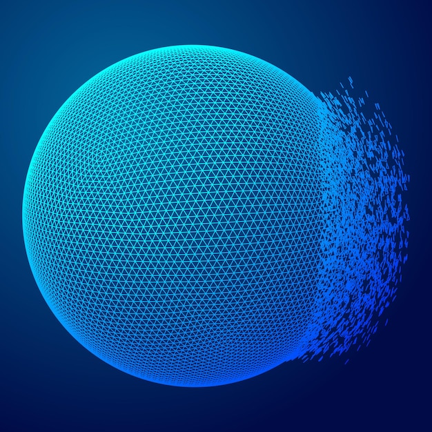 Vibrant Honeycomb Sphere Disintegrating into Particles | Jiffy Designs
