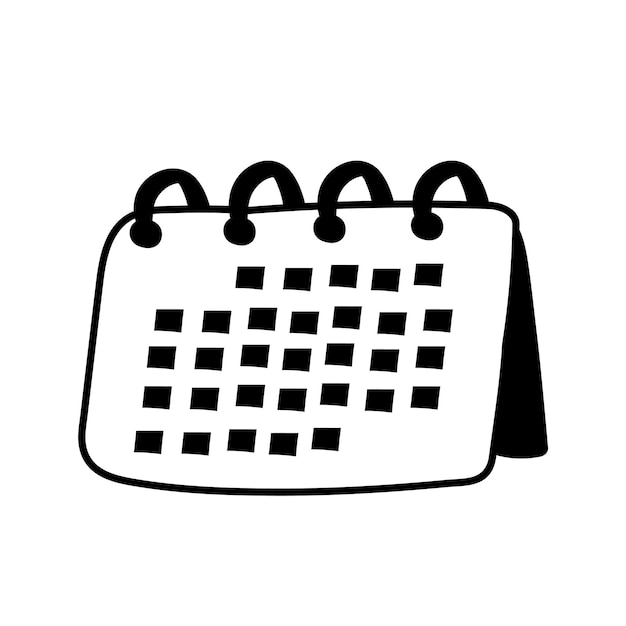 Simple Black and White Calendar Icon | Jiffy Designs