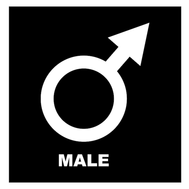 Minimalist Male Symbol in Bold Black and White | Jiffy Designs
