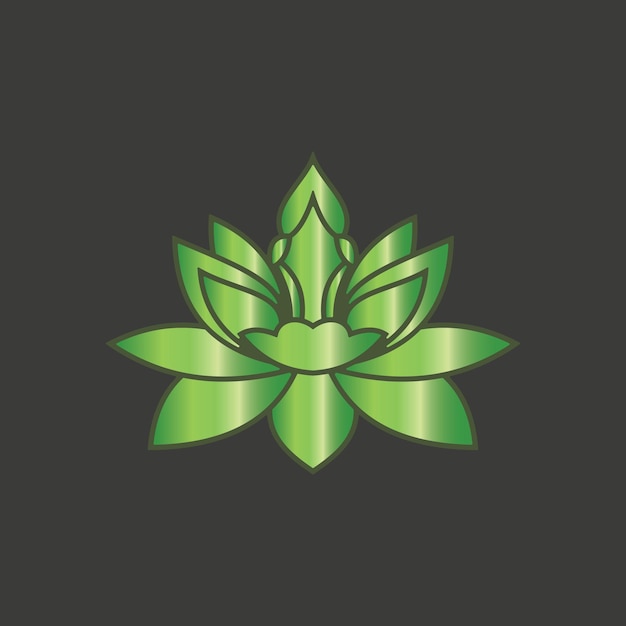 Elegant Emerald Lotus Flower Emblem | Jiffy Designs