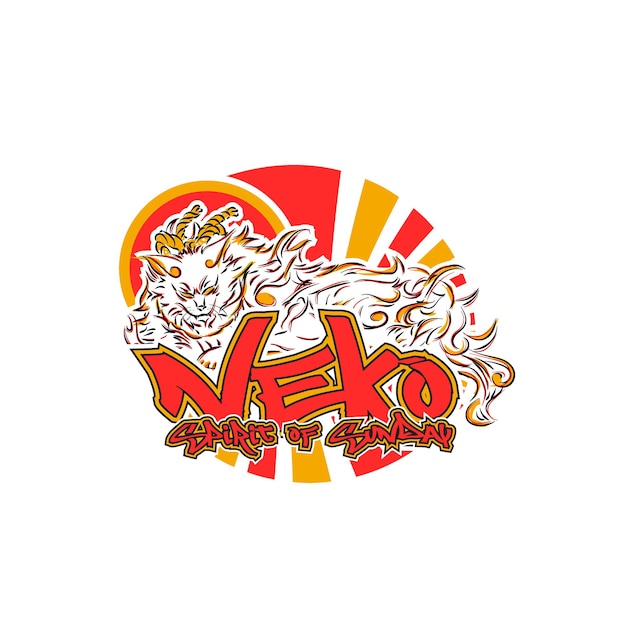 Vibrant Neko Mascot with Fiery Flair and Playful Charm | Jiffy Designs
