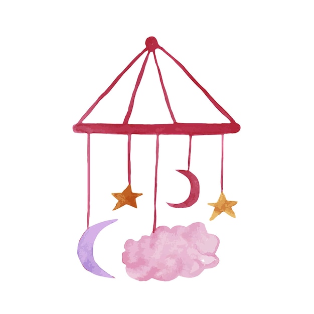 Whimsical Mobile with Crescent Moon and Twinkling Stars | Jiffy Designs