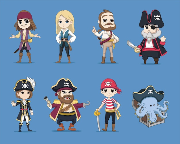 Vibrant Pirate Collection: Swashbuckling Characters and Accessories ...