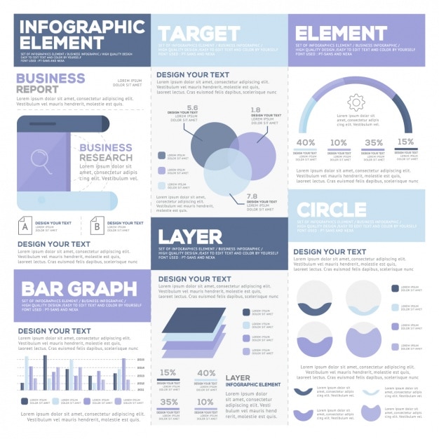 Comprehensive Infographic Design with Vibrant Geometric Shapes and Data ...
