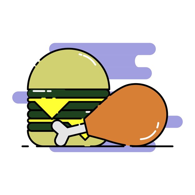 Vibrant Geometric Shapes Compose Captivating Burger Illustration ...