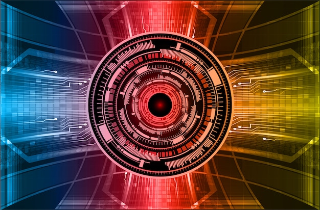 Vibrant Futuristic Radial Interface with Glowing Circuits | Jiffy Designs