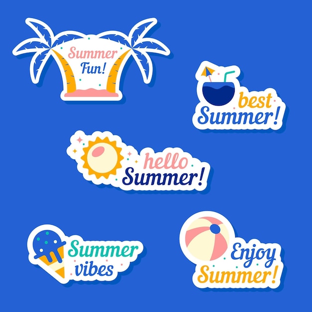 Vibrant Summer-Themed Sticker Collection with Playful Designs | Jiffy ...