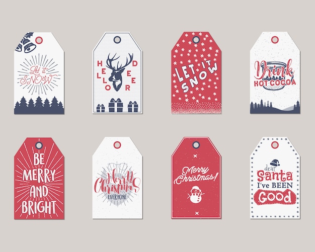 Vibrant Collection of Festive Holiday Gift Tags with Playful Designs ...