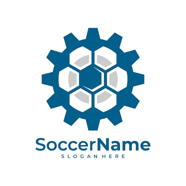 Interlocking Hexagon Gear Logo for Soccer Brand | Jiffy Designs