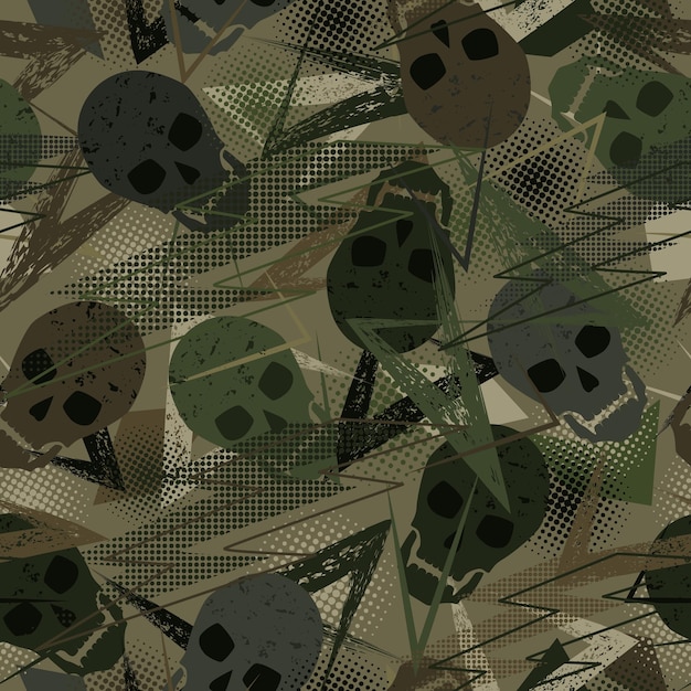 Camouflage Skull Pattern: Tactical Graphic Design | Jiffy Designs