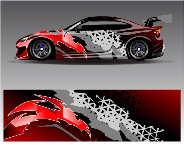 Futuristic Red Sports Car with Geometric Patterns | Jiffy Designs