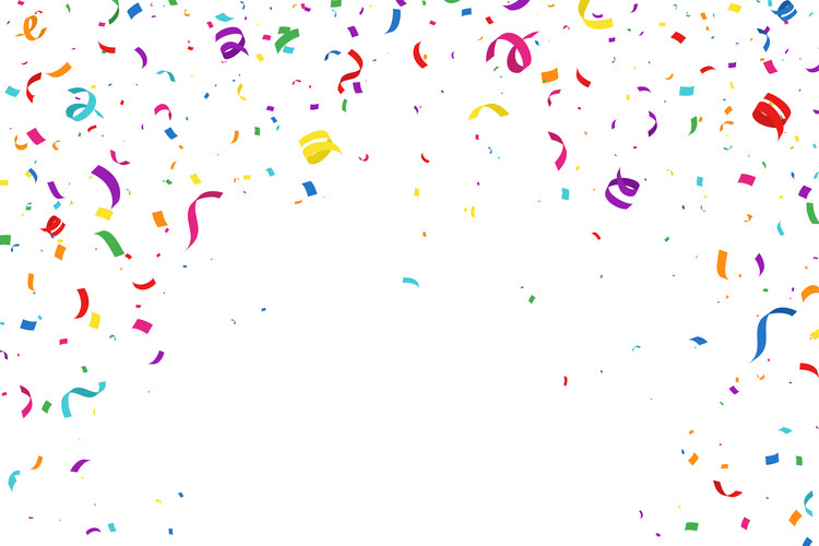 Strew Festive Colorful Confetti On A White Background Isolated. Vector ...
