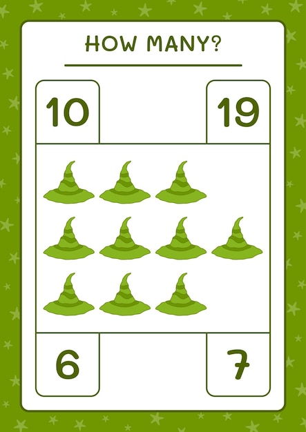 Counting Witches' Hats in a Magical Green Scene | Jiffy Designs