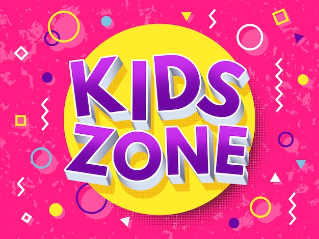Vibrant and Playful 'Kids Zone' Design with Geometric Shapes | Jiffy ...
