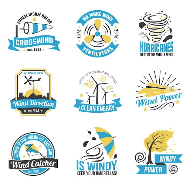 Diverse Wind-Themed Graphic Collection with Vibrant Iconography | Jiffy ...