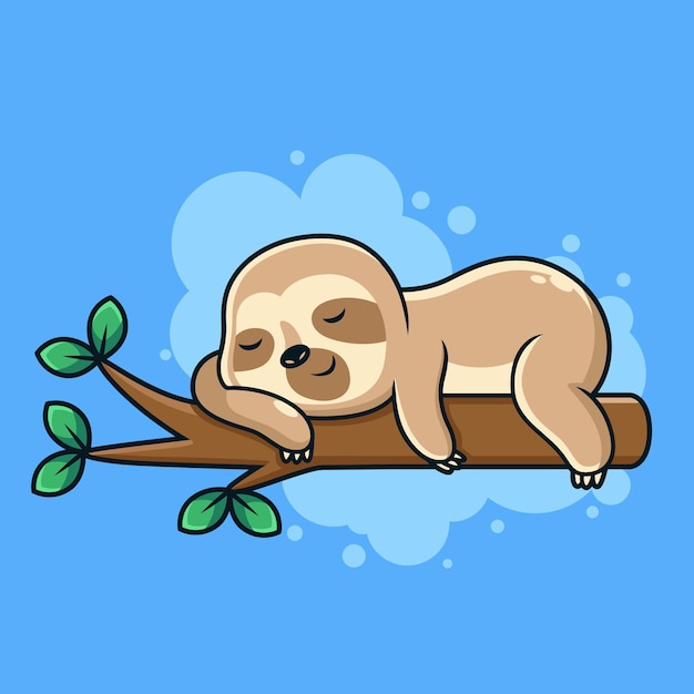 Adorable Sloth Napping on a Leafy Branch | Jiffy Designs