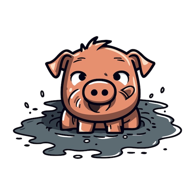 Adorable Pig Splashing in Mud Puddle | Jiffy Designs
