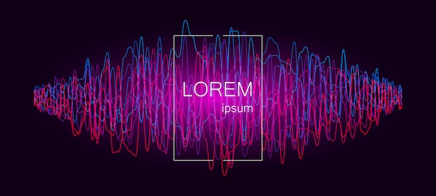 Vibrant Neon Soundwave with Glowing Text | Jiffy Designs