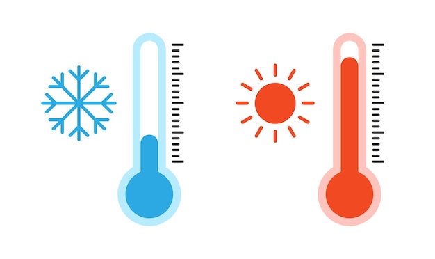 Vibrant Temperature Symbols: Snowflake, Thermometer, and Sun | Jiffy ...