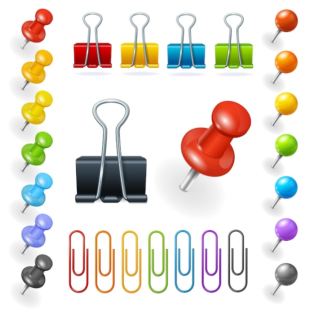 Vibrant Binder Clips and Thumbtacks in Rainbow Colors | Jiffy Designs