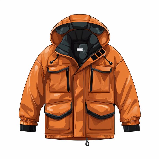 Vibrant Orange Winter Parka with Detachable Hood | Jiffy Designs