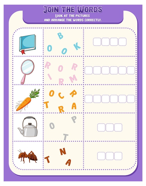 Engaging Puzzle: Match Images to Complete the Words | Jiffy Designs