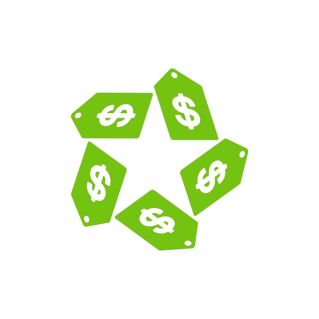 Vibrant Green Dollar Sign Star Shapes for Versatile Designs | Jiffy Designs