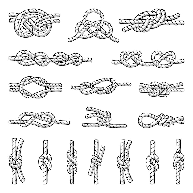 Intricate Rope Knots and Nautical Designs Illustration Collection ...