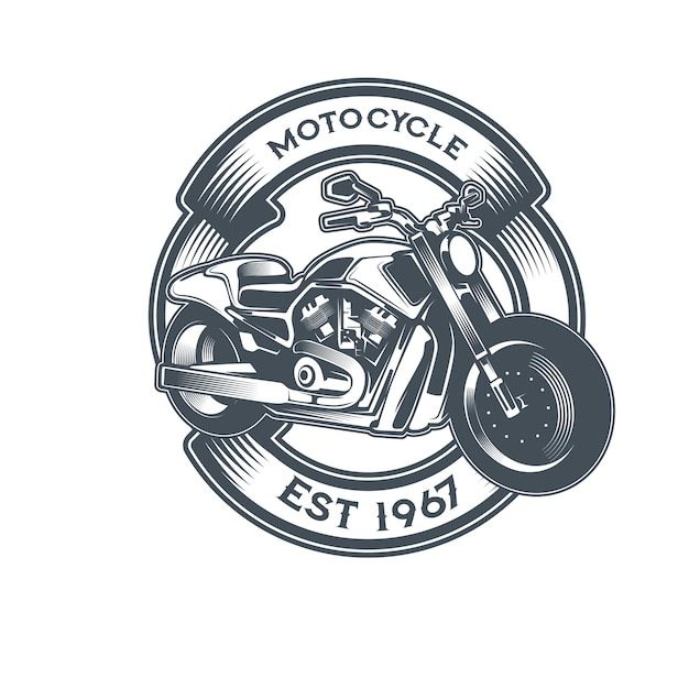 Vintage Motorcycle Badge with Classic Cruiser Design | Jiffy Designs