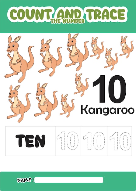 Adorable Kangaroo Counting and Tracing Activity | Jiffy Designs