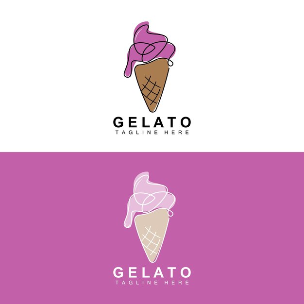 Vibrant Gelato Logo with Swirling Ice Cream Scoop | Jiffy Designs