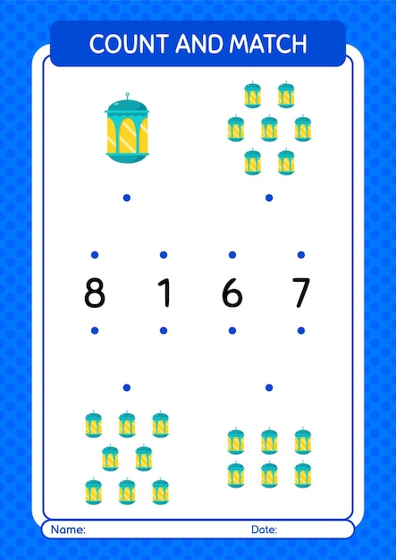 Vibrant Lantern Counting and Matching Activity Sheet | Jiffy Designs