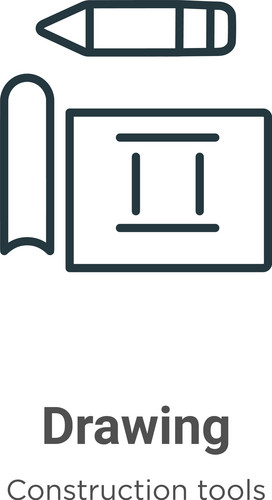 Drawing Outline Vector Icon. Thin Line Black Drawing Icon, Flat Vector ...