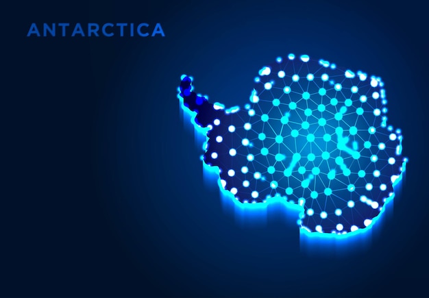 Glowing Geometric Map of the Frozen Continent Antarctica | Jiffy Designs