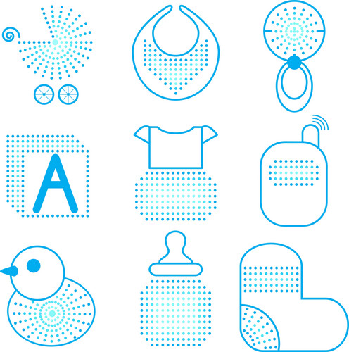 The Set Of Blue Babys Symbols | Jiffy Designs