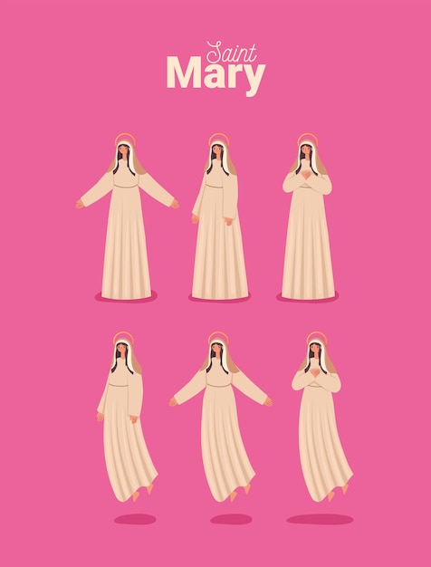Elegant Collection of Blessed Virgin Mary Illustrations | Jiffy Designs