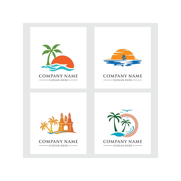 Vibrant Collection of Tropical Logos and Icons for Business | Jiffy Designs