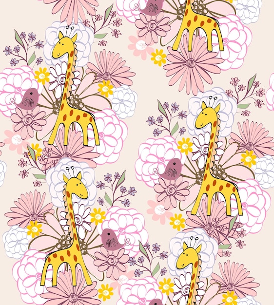 Whimsical Floral Giraffes in Vibrant Bloom | Jiffy Designs