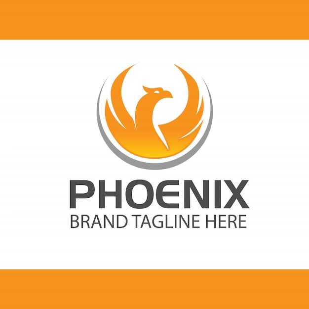 Vibrant Phoenix Logo with Brand Tagline and Orange Accents | Jiffy Designs