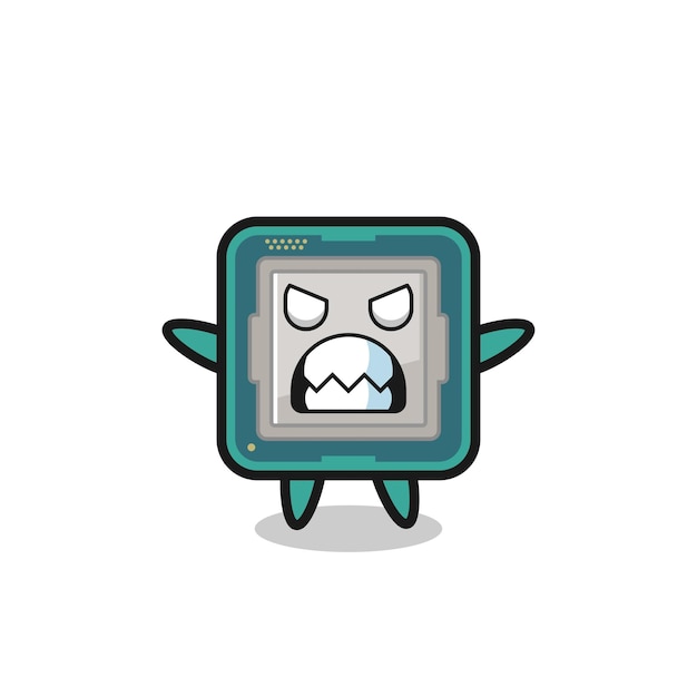 Angry Cartoon Computer Processor Chip Illustration | Jiffy Designs