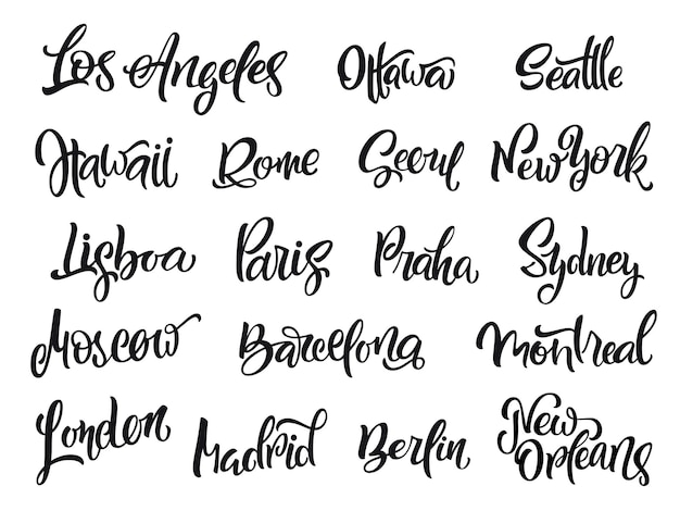 Diverse Collection of Stylized City Names and Destinations | Jiffy Designs