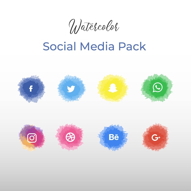Vibrant Watercolor Social Media Icons for Branding and Design | Jiffy ...