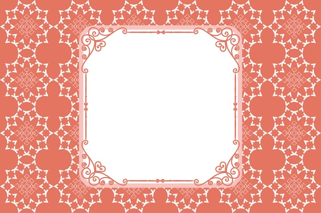 Elegant Coral Floral Frame with Decorative Patterns | Jiffy Designs